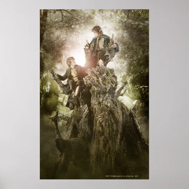 Merry and Peregrin on Treebeard Poster | Zazzle