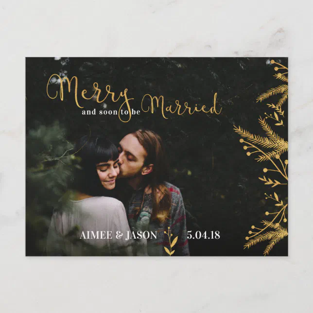 Merry and Soon to be Married Christmas Postcard | Zazzle