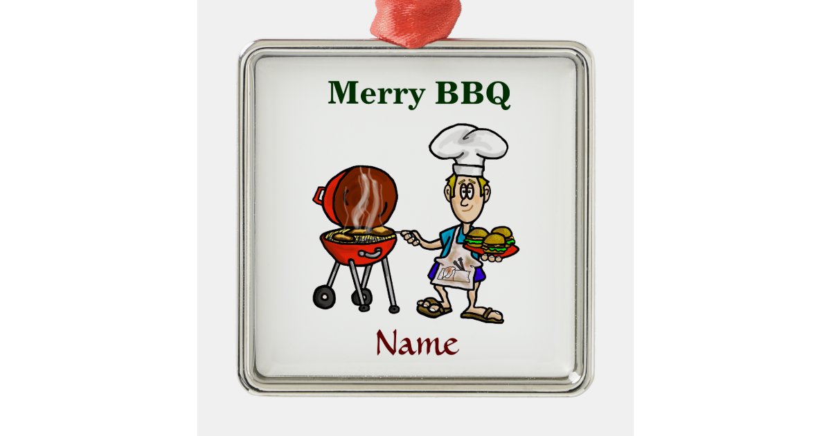 Merry BBQ Chef Christmas Ornament Customize It! | Zazzle