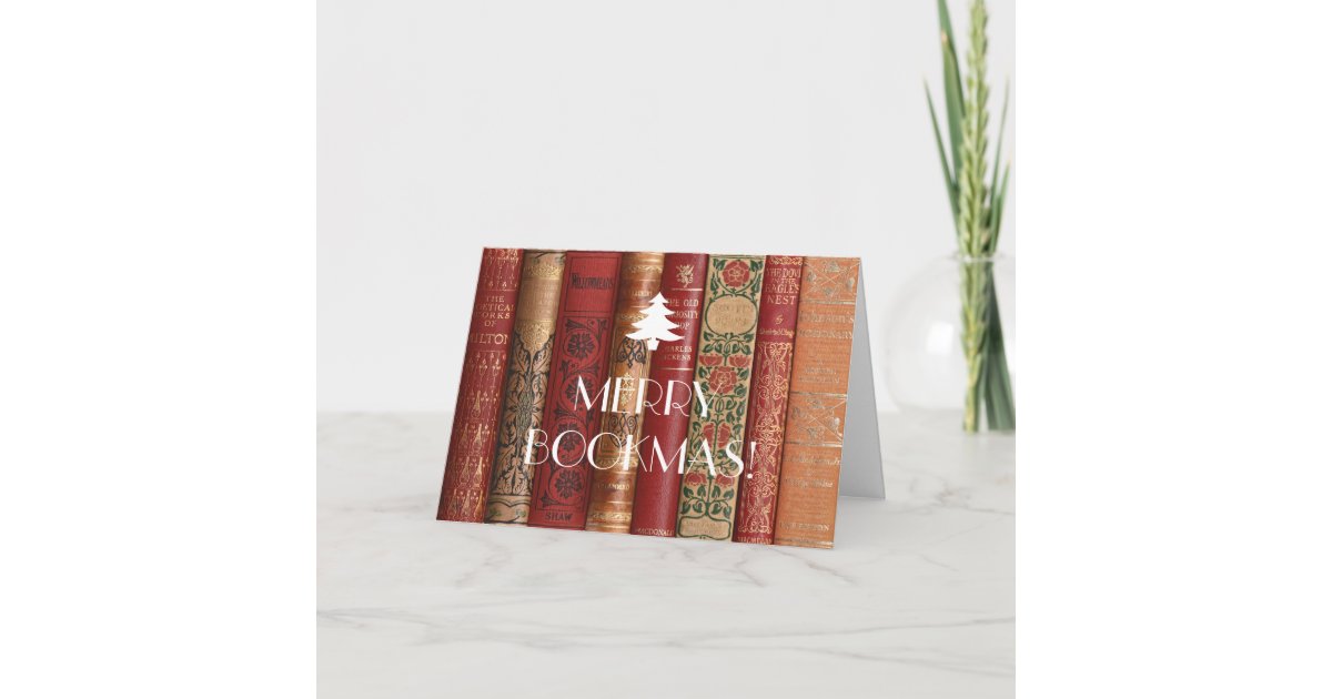 Merry Bookmas Holiday Card | Zazzle