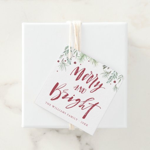 Merry & Bright | Christmas Gift Tags | Zazzle