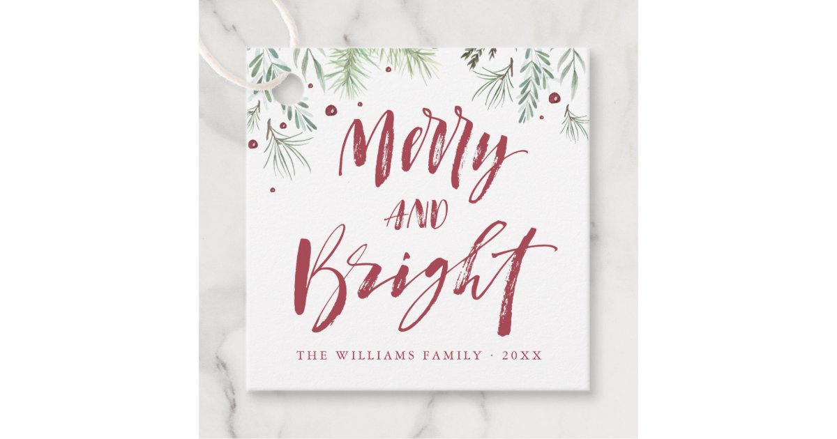 Merry & Bright | Christmas Gift Tags | Zazzle