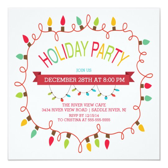Merry & Bright Christmas Lights Holiday Invitation | Zazzle.com