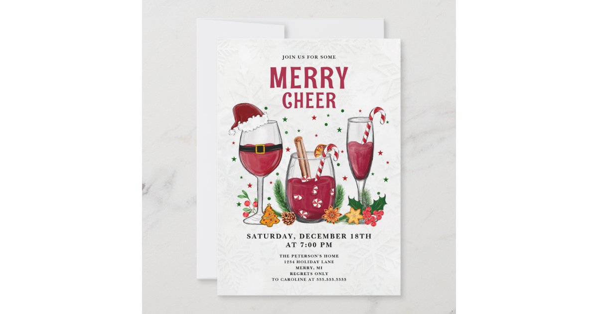 Merry Cheer Christmas Party Invitation | Zazzle