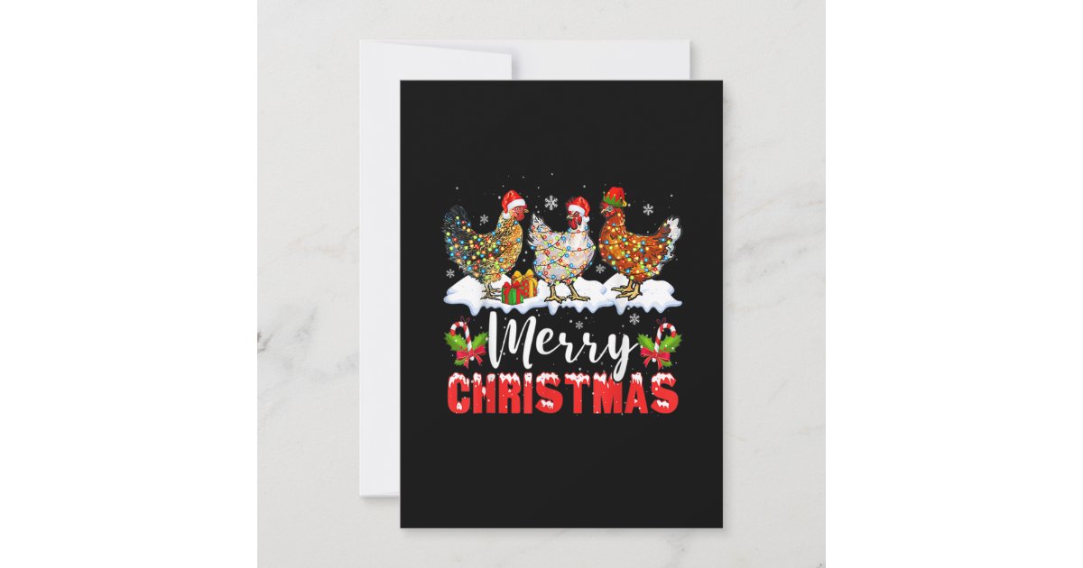 Merry Chickenmas Chicken Christmas Tree Funny Xmas Invitation | Zazzle