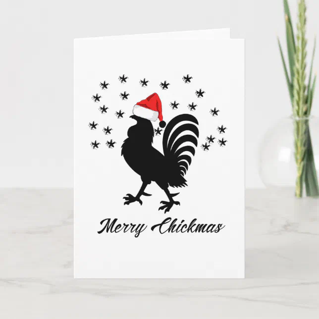 Merry Chickmas Funny Christmas Chicken Holiday Card | Zazzle