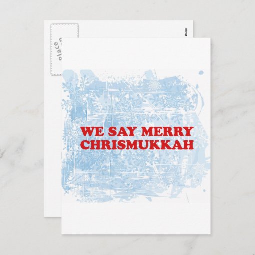 merry chrismukkah holiday postcard | Zazzle