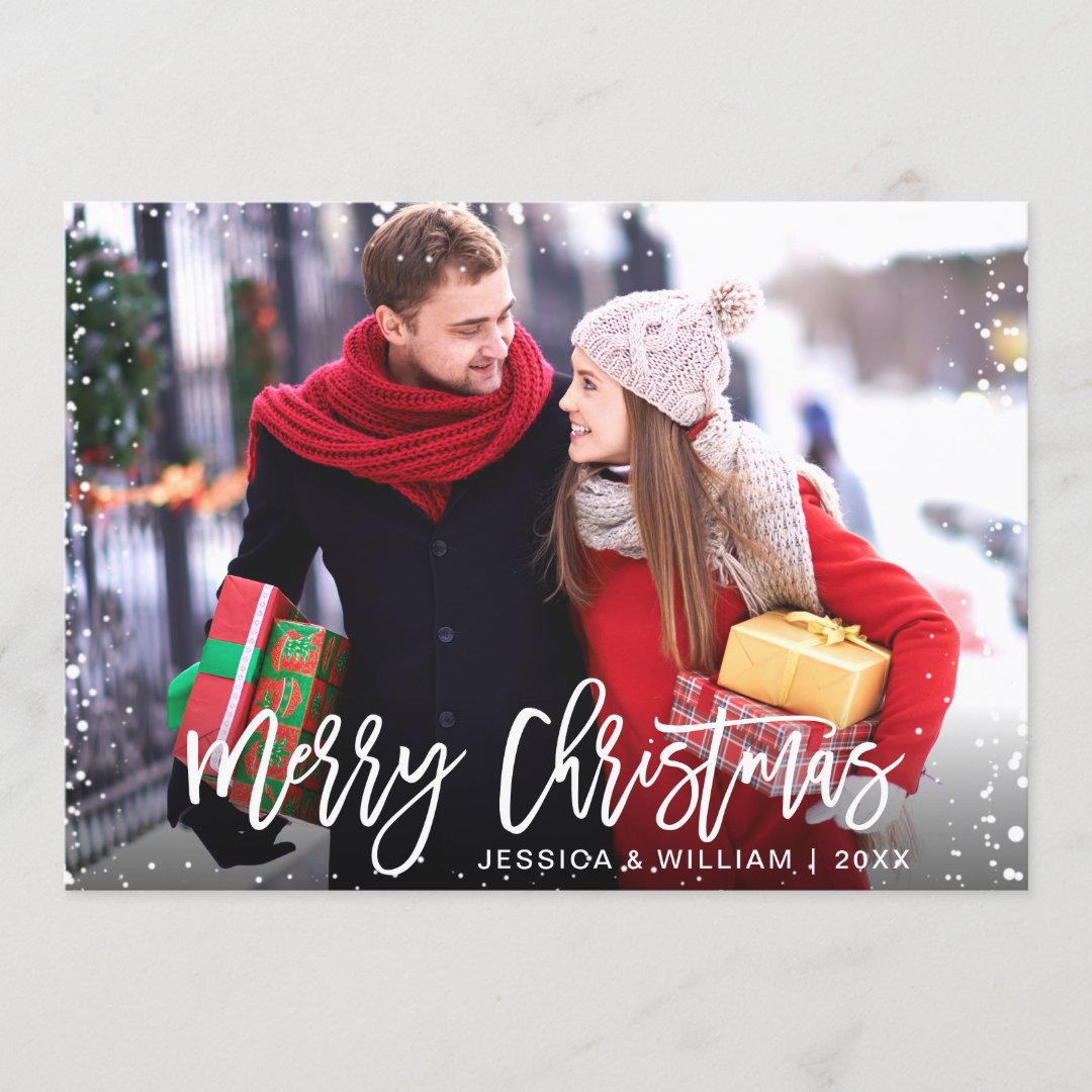 Merry Christmas 2 PHOTO Holiday Greeting Card | Zazzle