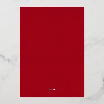 Merry Christmas 4 Photo Red Foil Holiday Card | Zazzle
