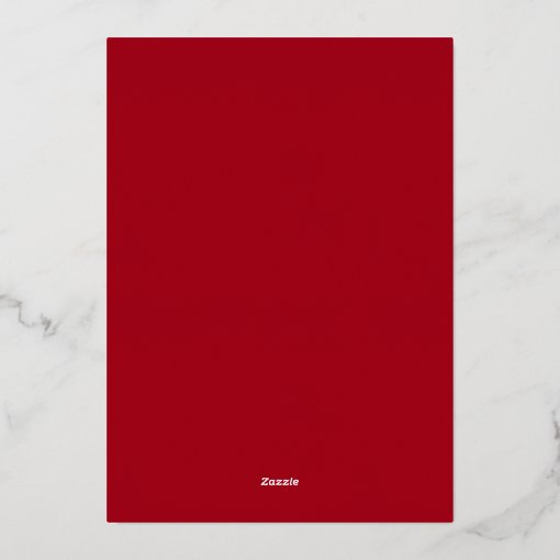 Merry Christmas 4 Photo Red Foil Holiday Card | Zazzle