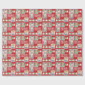 Merry Christmas 4 Photos Red Christmas Wrapping Paper | Zazzle