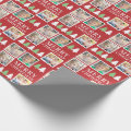 Merry Christmas 4 Photos Red Christmas Wrapping Paper | Zazzle