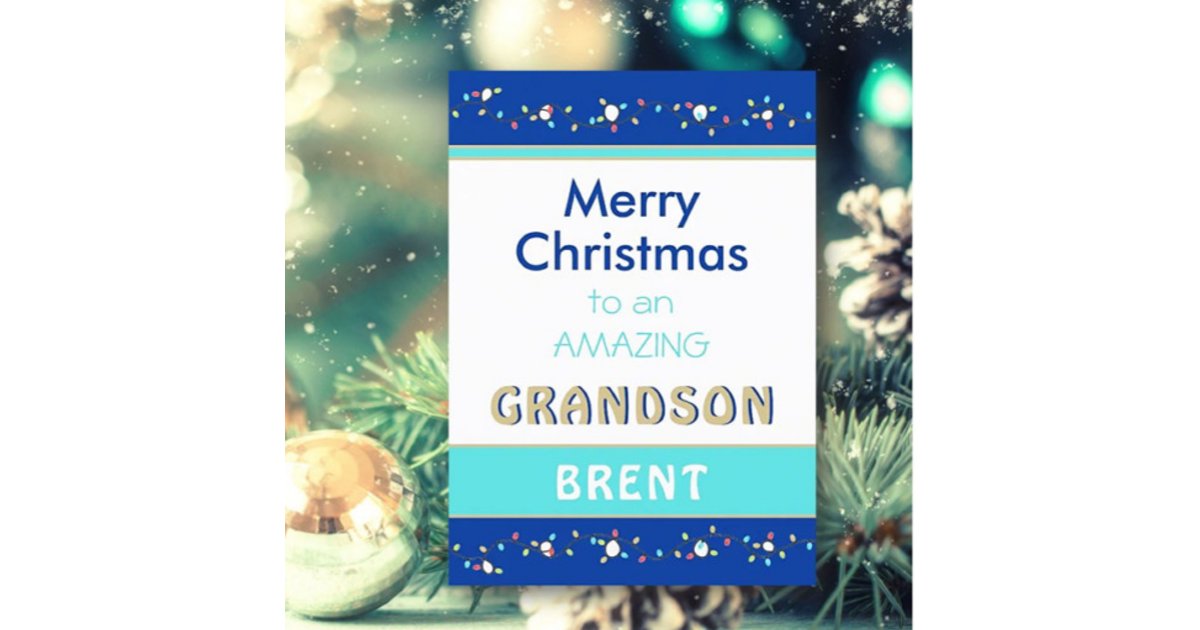 Merry Christmas amazing Grandson card | Zazzle