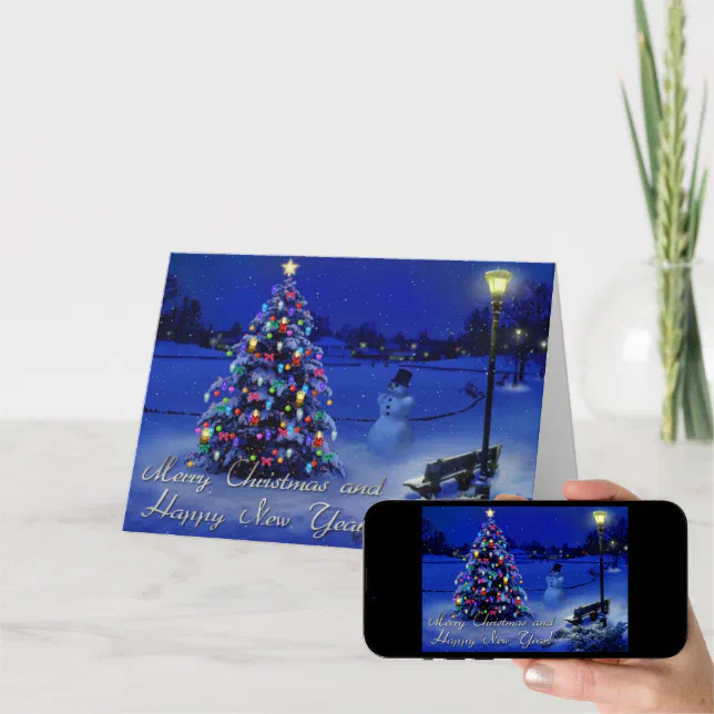 merry christmas and happy new year holiday card | Zazzle