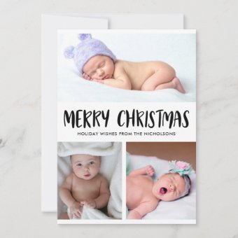 Merry Christmas | Baby First Christmas Photo Holiday Card | Zazzle