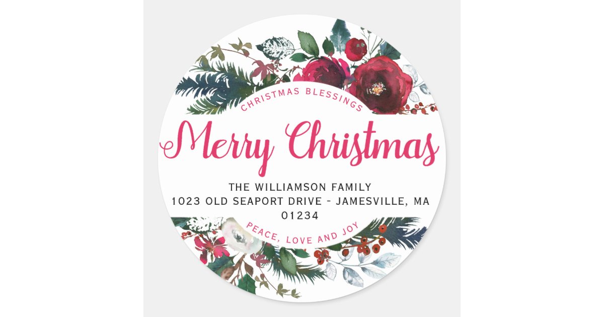 Merry Christmas Blessings Return Address Labels | Zazzle