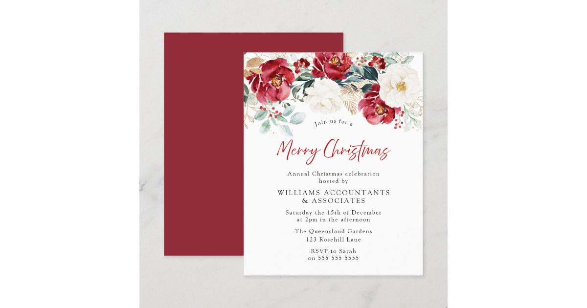 Merry Christmas Budget Christmas Party Invitation | Zazzle