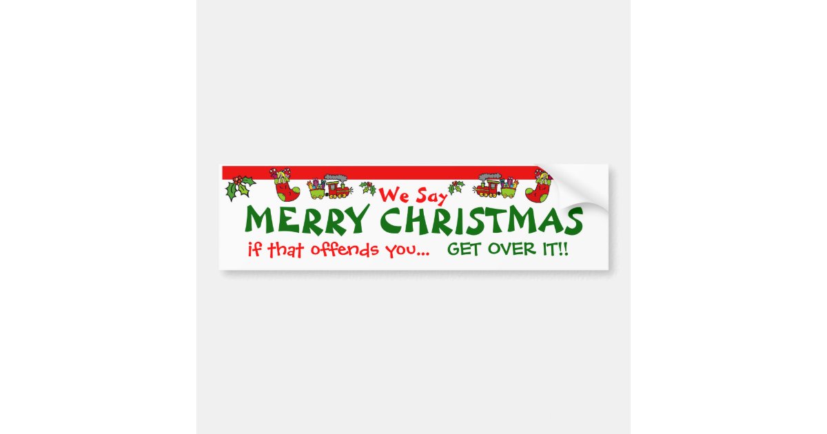 MERRY CHRISTMAS BUMPER STICKER | Zazzle