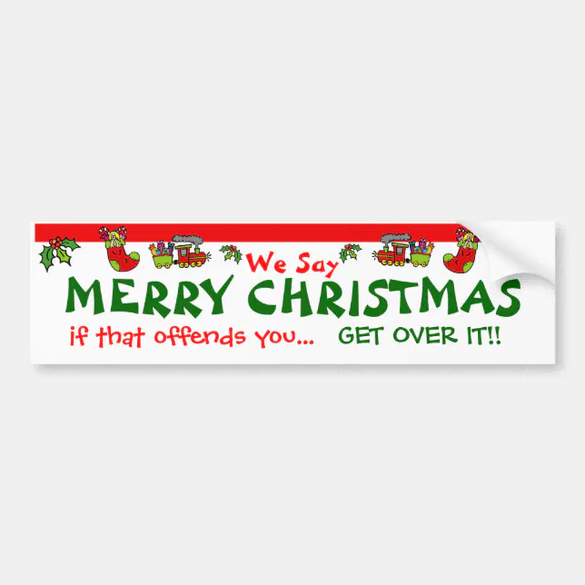MERRY CHRISTMAS BUMPER STICKER | Zazzle