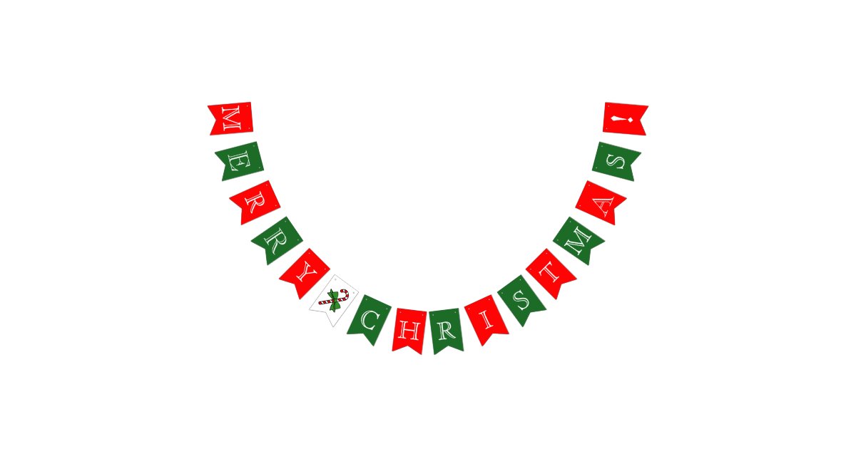Merry Christmas Bunting Flags | Zazzle