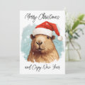 Merry Christmas Capybara Card | Zazzle