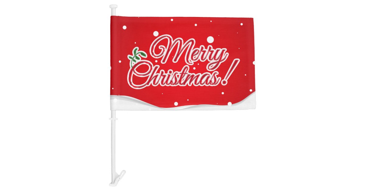 Merry Christmas Car Flag | Zazzle