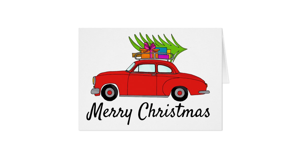 Merry Christmas Car with Gifts | Zazzle