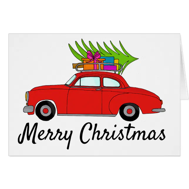 Merry Christmas Car with Gifts | Zazzle