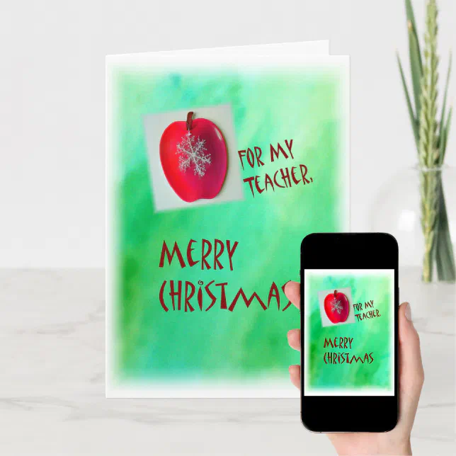 Merry Christmas Card For Teacher | Zazzle