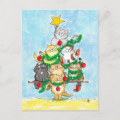 Merry Christmas cat postcard | Zazzle