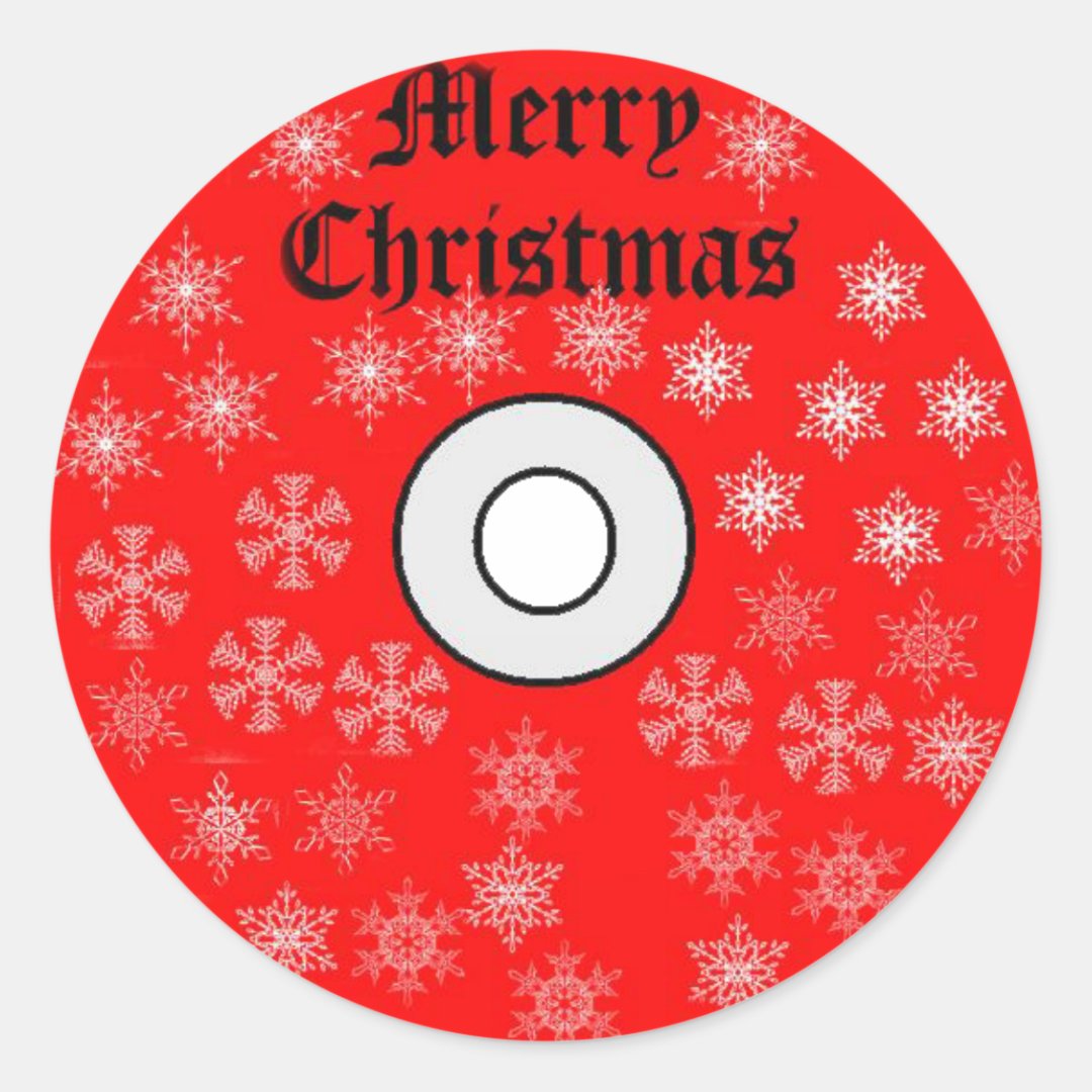 Merry Christmas CD Sticker | Zazzle