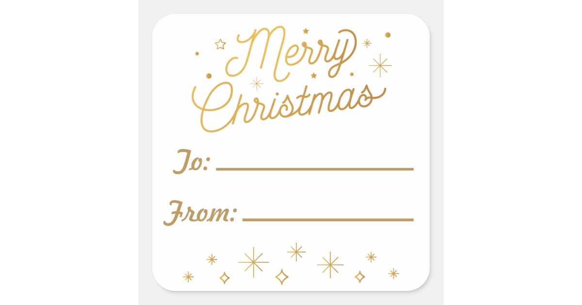 MERRY CHRISTMAS / Christmas Sticker Tags | Zazzle