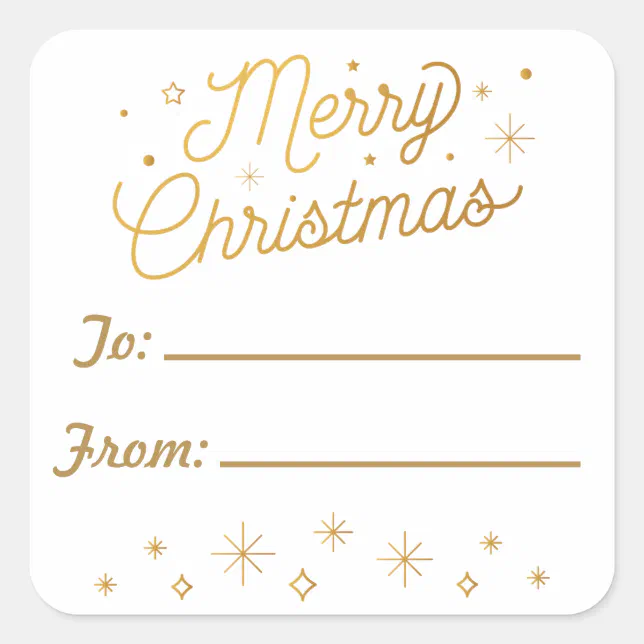 MERRY CHRISTMAS / Christmas Sticker Tags | Zazzle