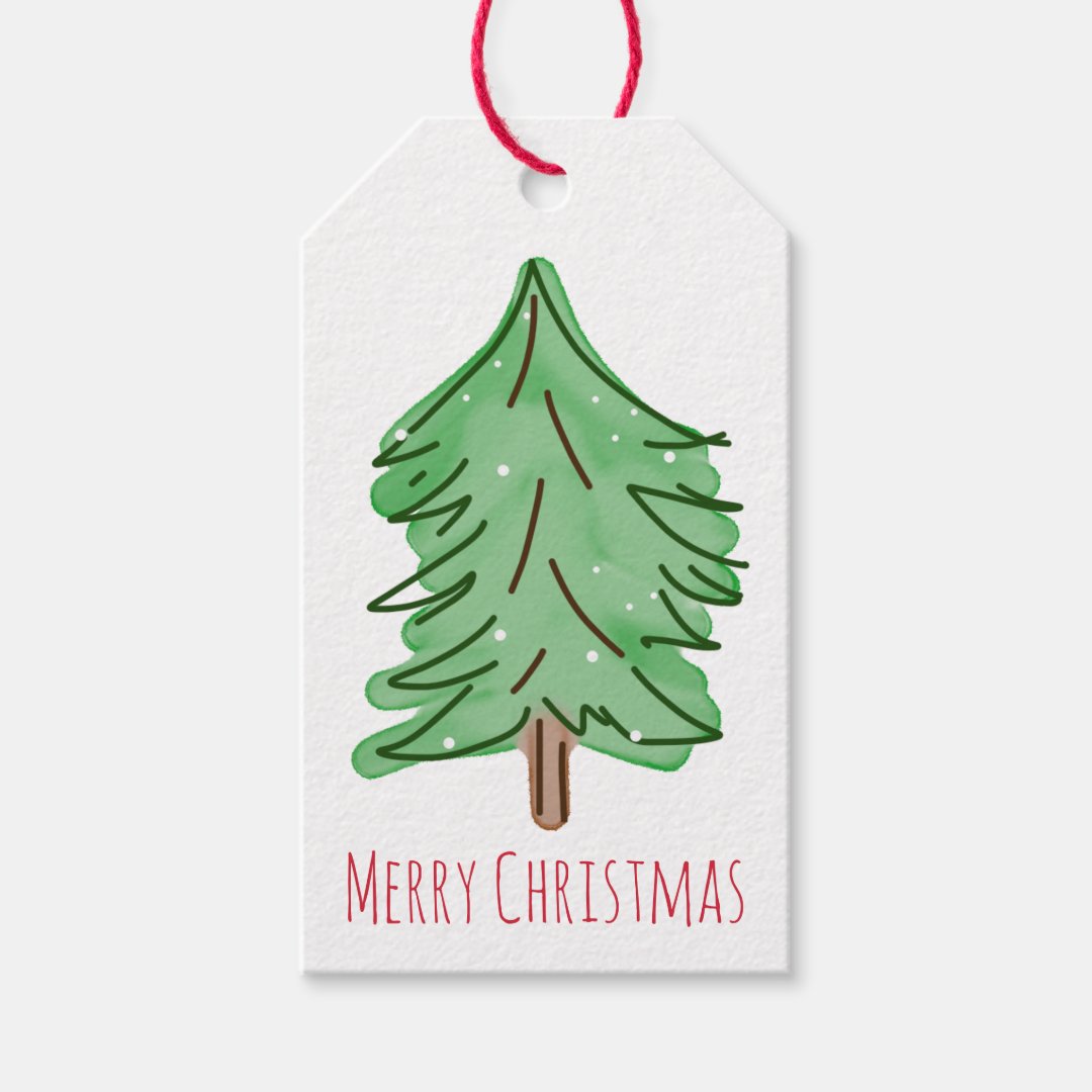 Merry Christmas Christmas Tree To And From Gift Tags | Zazzle