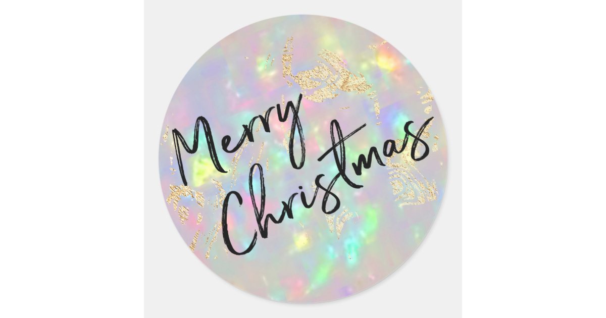 Merry Christmas Classic Round Sticker | Zazzle