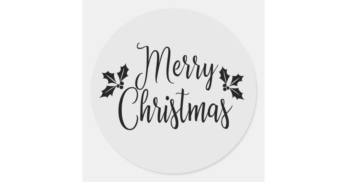 Merry Christmas Classic Round Sticker | Zazzle