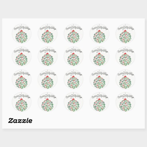 Merry Christmas Classic Round Sticker | Zazzle