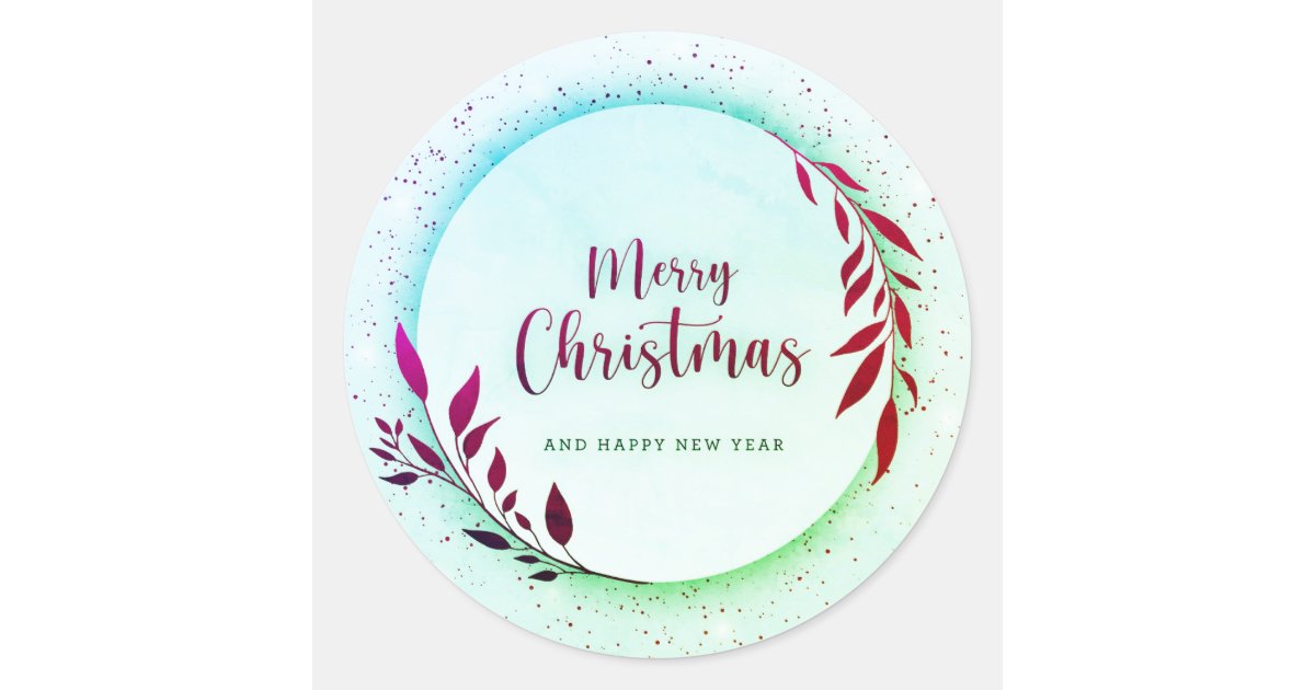 Merry Christmas Classic Round Sticker | Zazzle