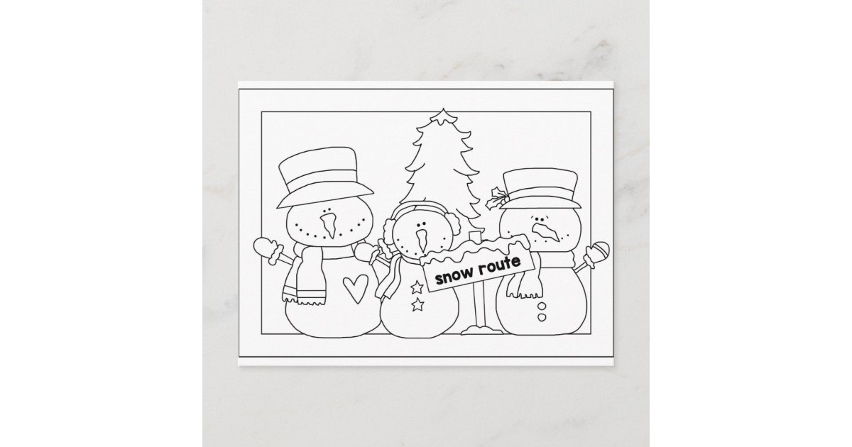 Merry Christmas color me card | Zazzle