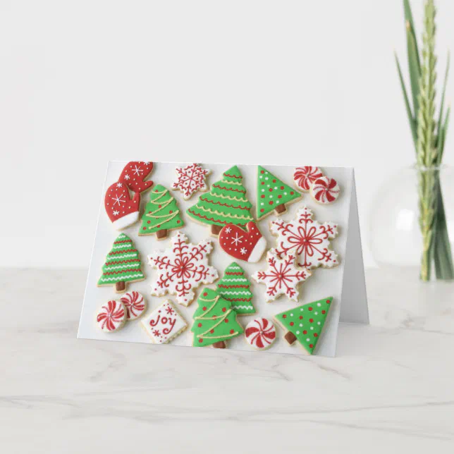 Merry Christmas cookie greeting card | Zazzle