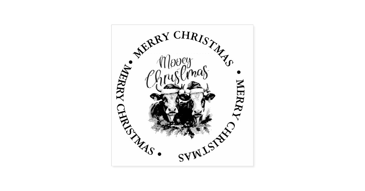 Merry Christmas Country Cow theme Self-inking Stamp | Zazzle