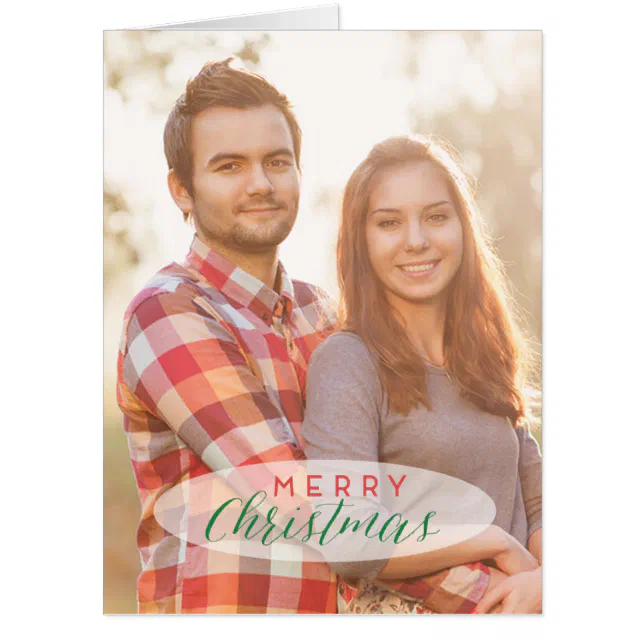 Merry Christmas - Custom Big Card | Zazzle