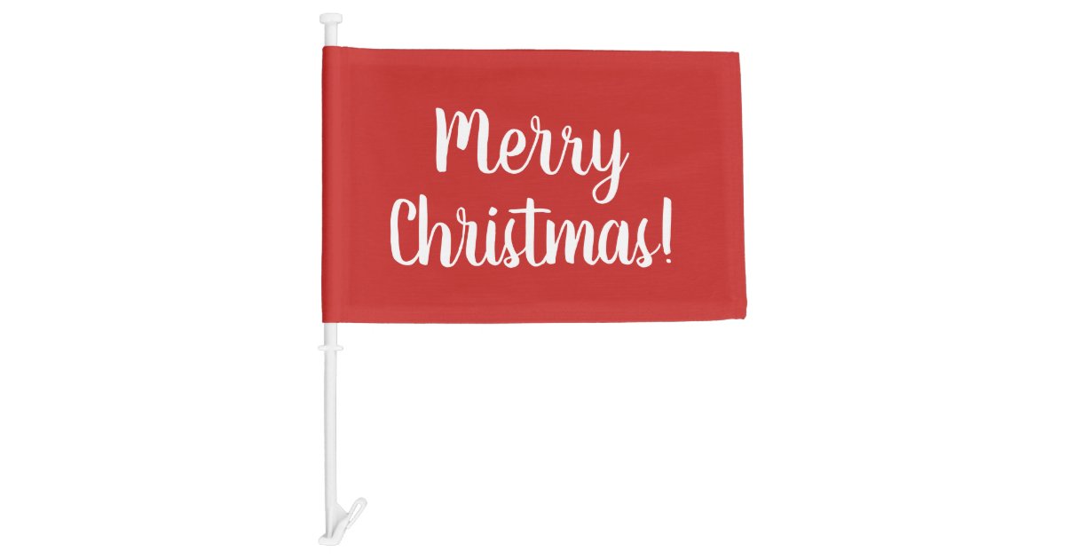 Merry Christmas custom car window flag | Zazzle