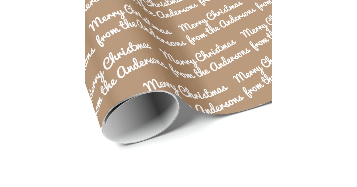 Merry Christmas Custom Name Christmas Wrapping Paper | Zazzle