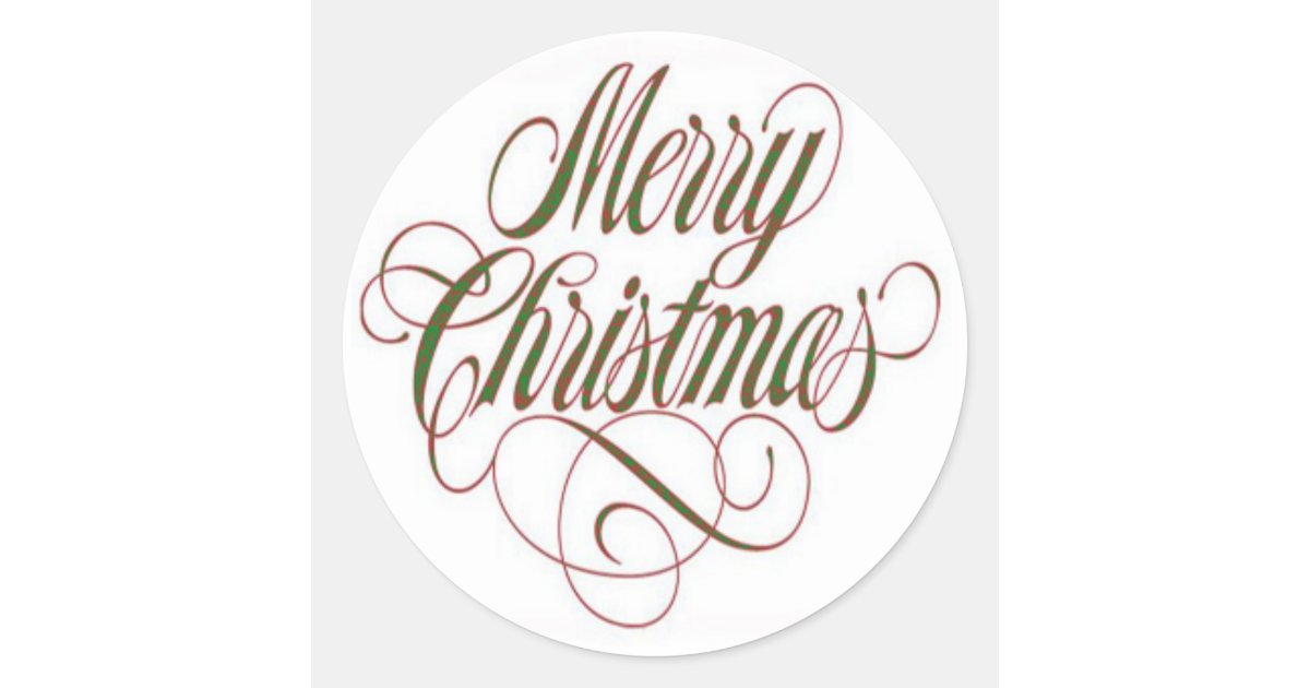 Merry Christmas! Custom Round Sticker Small | Zazzle