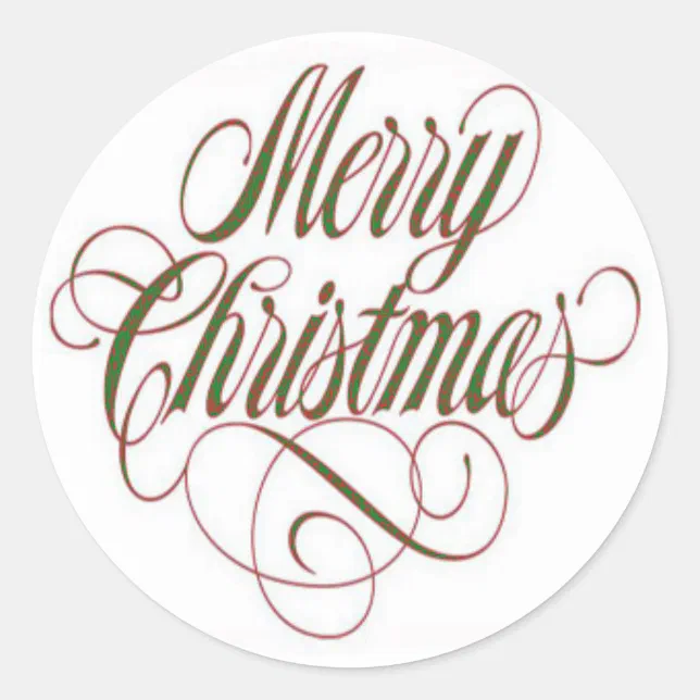 Merry Christmas! Custom Round Sticker Small | Zazzle