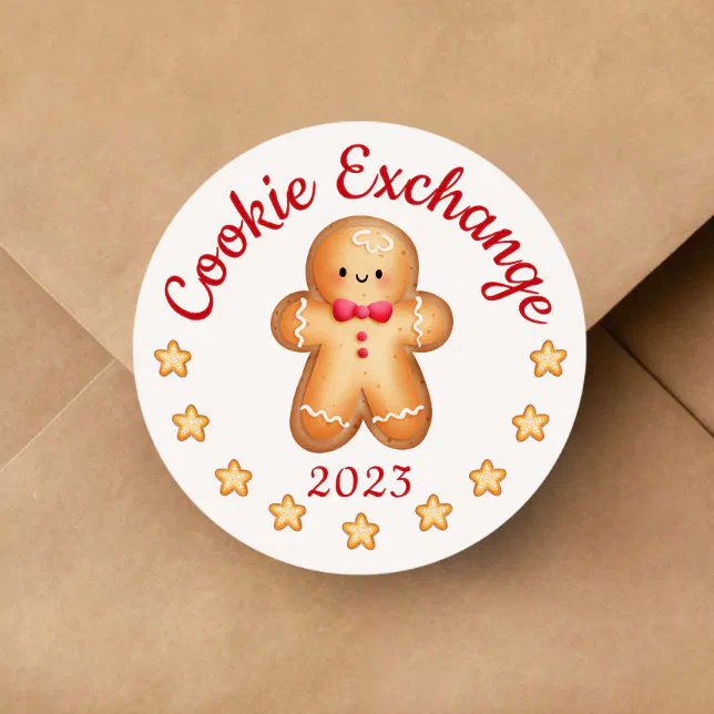 Merry Christmas Cute Gingerbread Man Classic Round Sticker | Zazzle