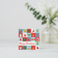 Merry Christmas Cute Retro Winter Christmas Icons Note Card | Zazzle