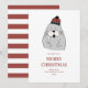 Merry Christmas. Cute winter walrus. Funny animal Holiday Card | Zazzle