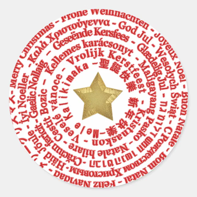 Merry Christmas Different Languages Sticker | Zazzle